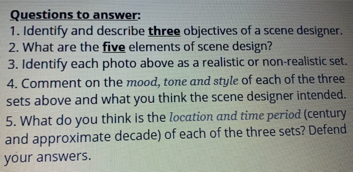 Questions to answer: 1. Identify and describe three | Chegg.com