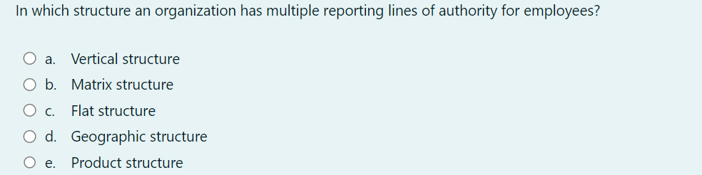 Solved In which structure an organization has multiple | Chegg.com