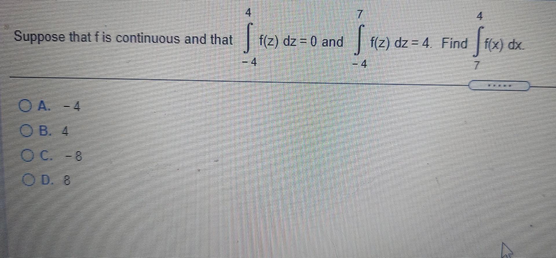 Solved 7 4 Suppose that fis continuous and that muoma nas - | Chegg.com