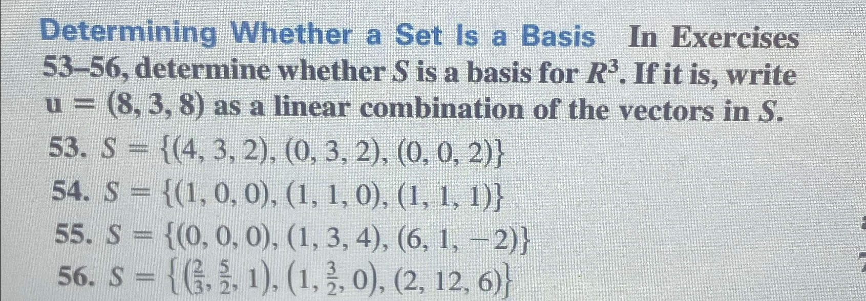 Solved Determining Whether a Set Is a Basis In Exercises | Chegg.com