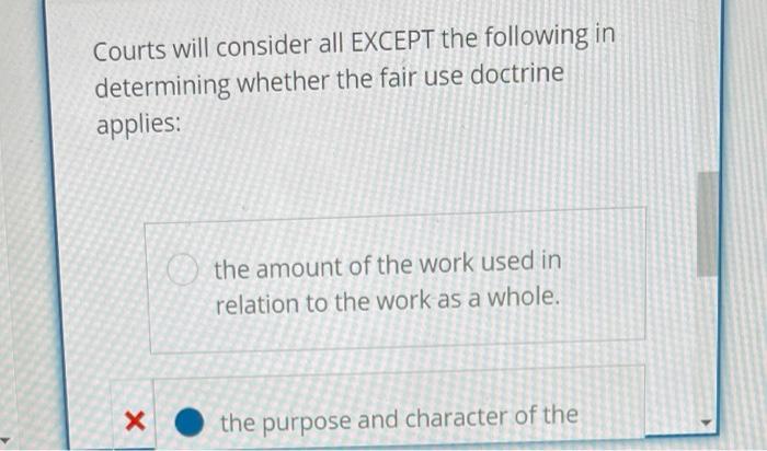 Solved Courts will consider all EXCEPT the following in | Chegg.com