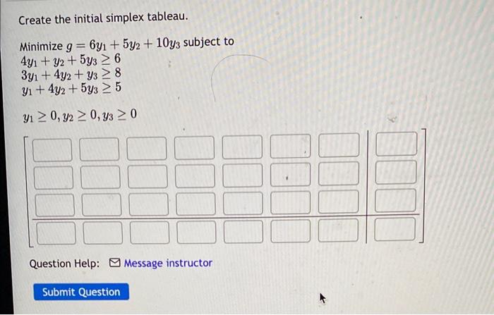 Solved Create the initial simplex tableau. Minimize | Chegg.com