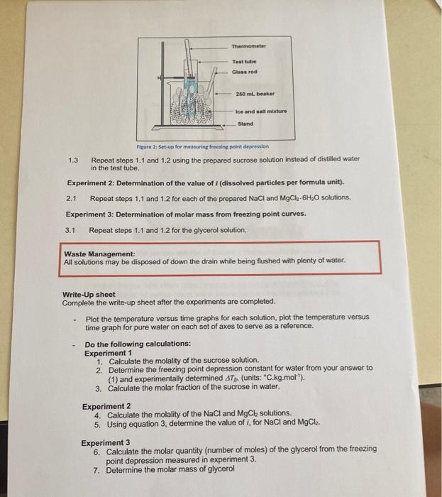Solved Experiment 1: Determination of the freezing point | Chegg.com