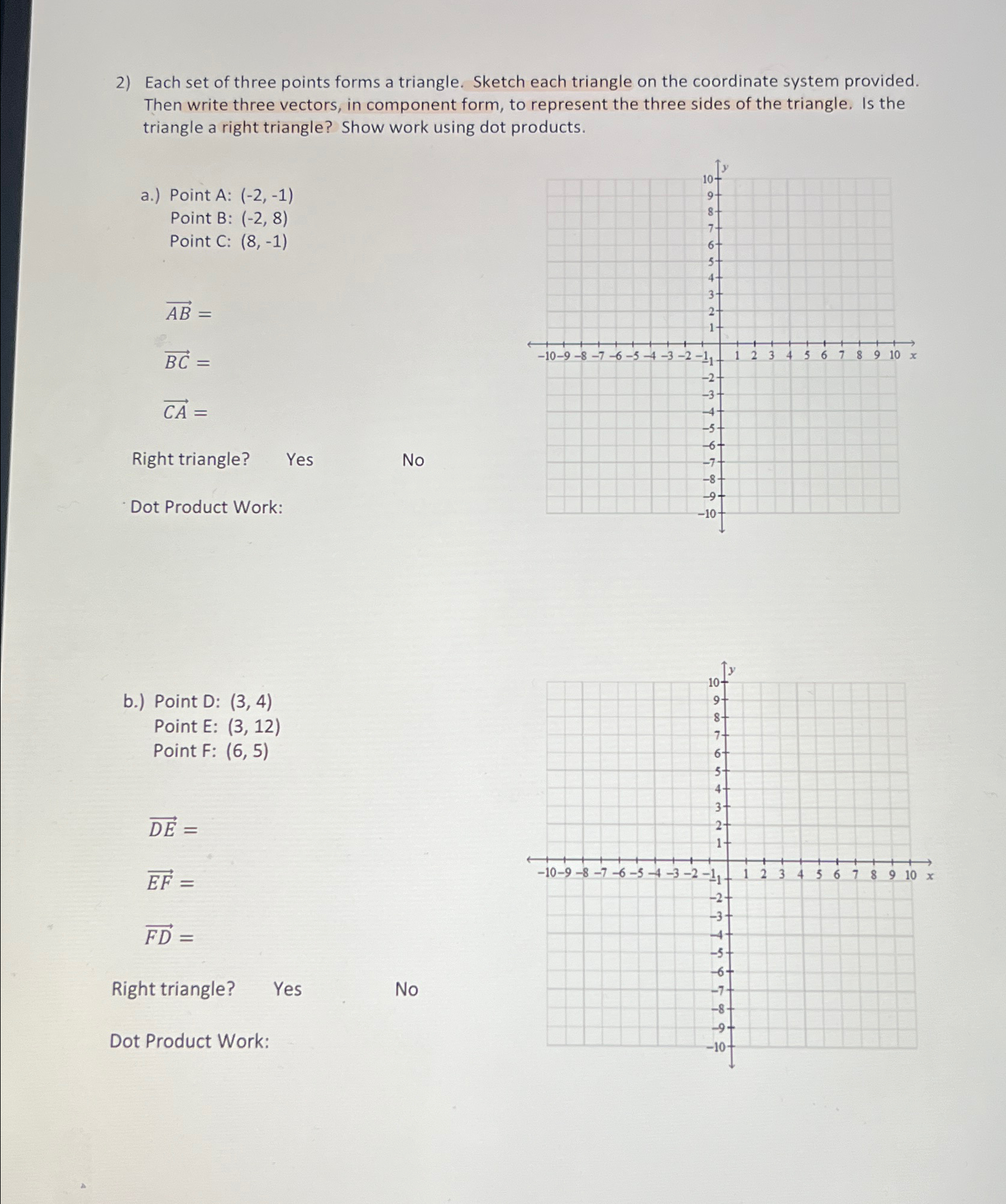 Solved Each set of three points forms a triangle. Sketch | Chegg.com