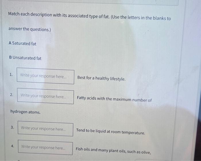 Solved Match each description with its associated type of | Chegg.com