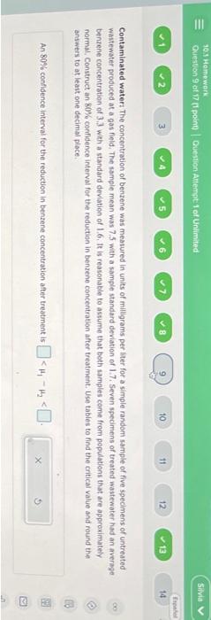 Solved Contaminated watera The concentration of bentene was | Chegg.com