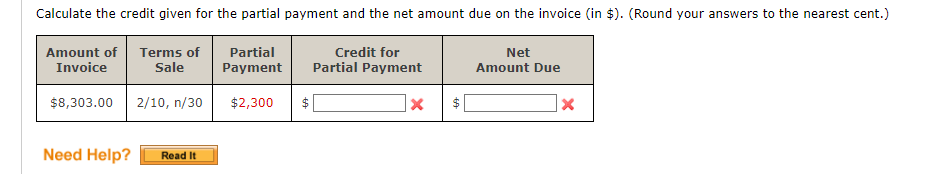 Solved Calculate the credit given for the partial payment | Chegg.com