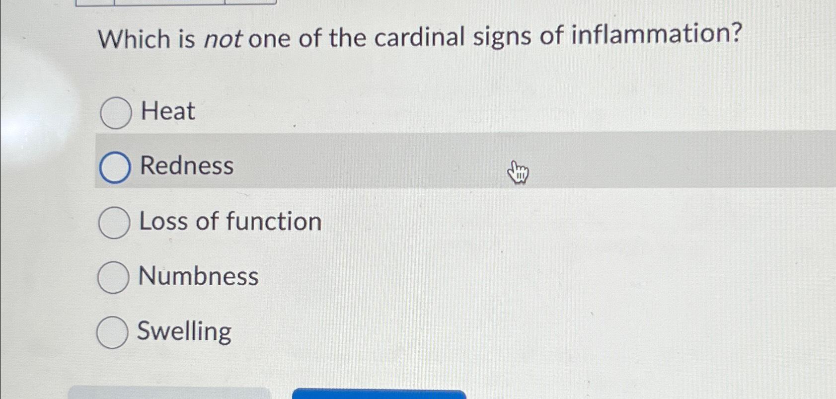 Solved Which is not one of the cardinal signs of | Chegg.com