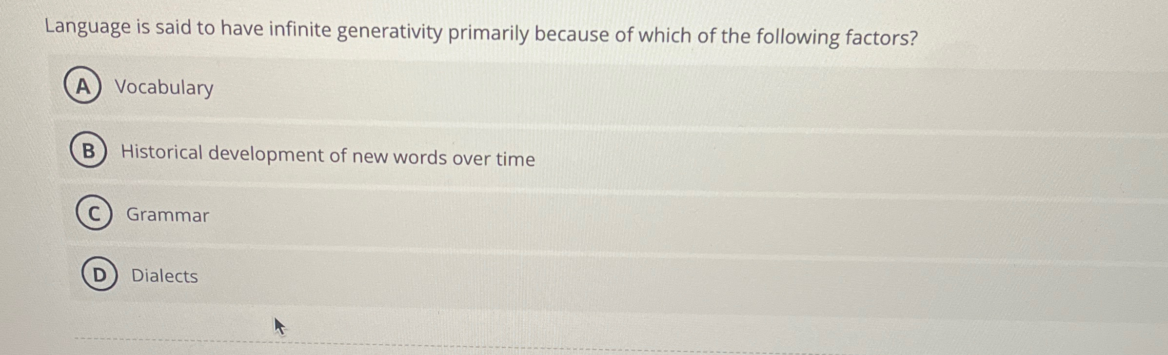 Solved Language is said to have infinite generativity | Chegg.com