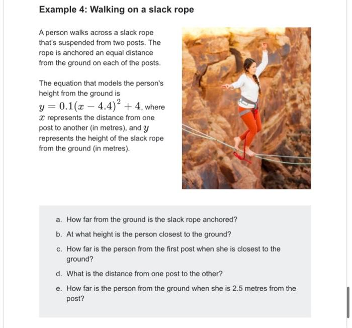 Solved Example 4: Walking on a slack rope A person walks | Chegg.com