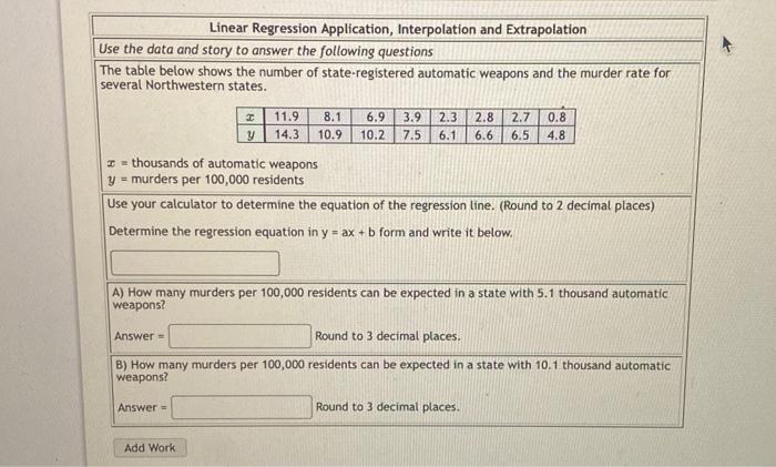 Solved 2 Linear Regression Application, Interpolation and | Chegg.com