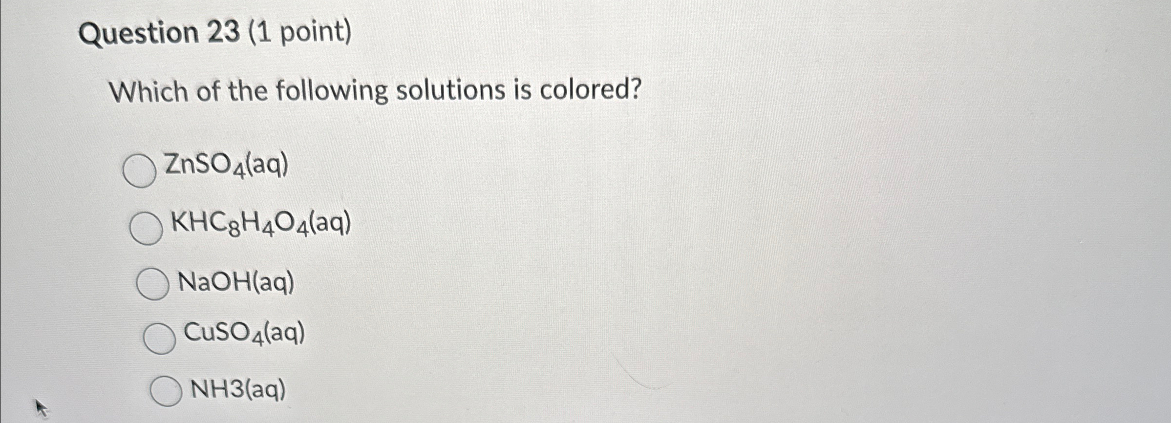 Solved Question 23 (1 ﻿point)Which of the following | Chegg.com