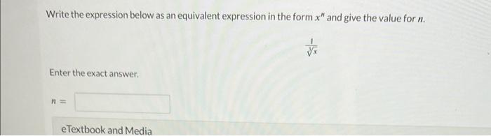 Solved Write the expression below as an equivalent | Chegg.com