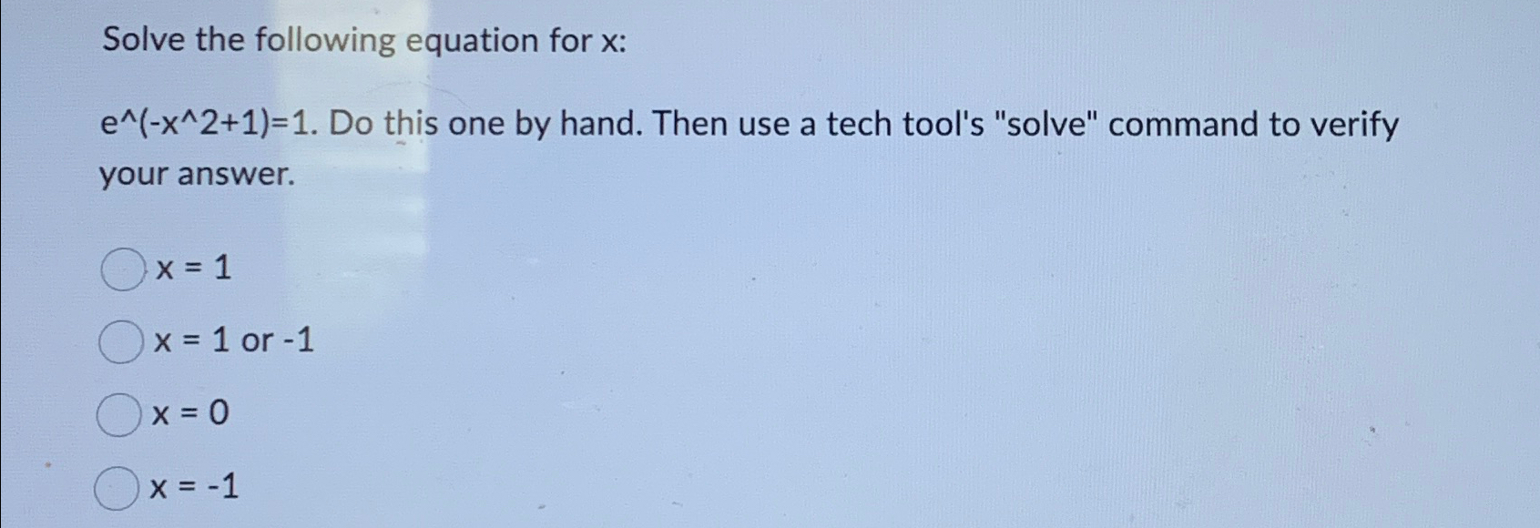 Solved Solve the following equation for x | Chegg.com