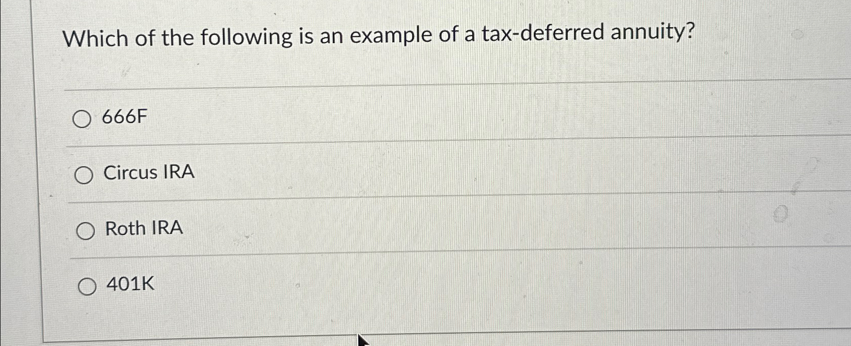 Solved Which of the following is an example of a | Chegg.com