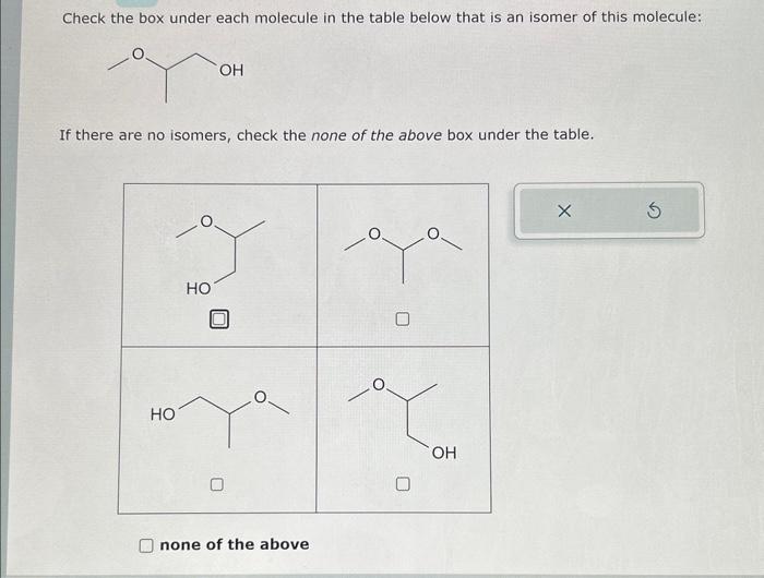 Solved Check the box under each molecule in the table below | Chegg.com