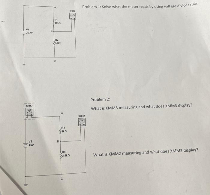 Solved Problem 1: Solve what the meter reads by using | Chegg.com