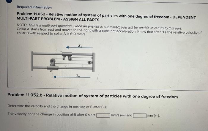 Solved Required information Problem 11.052 - Relative motion | Chegg.com
