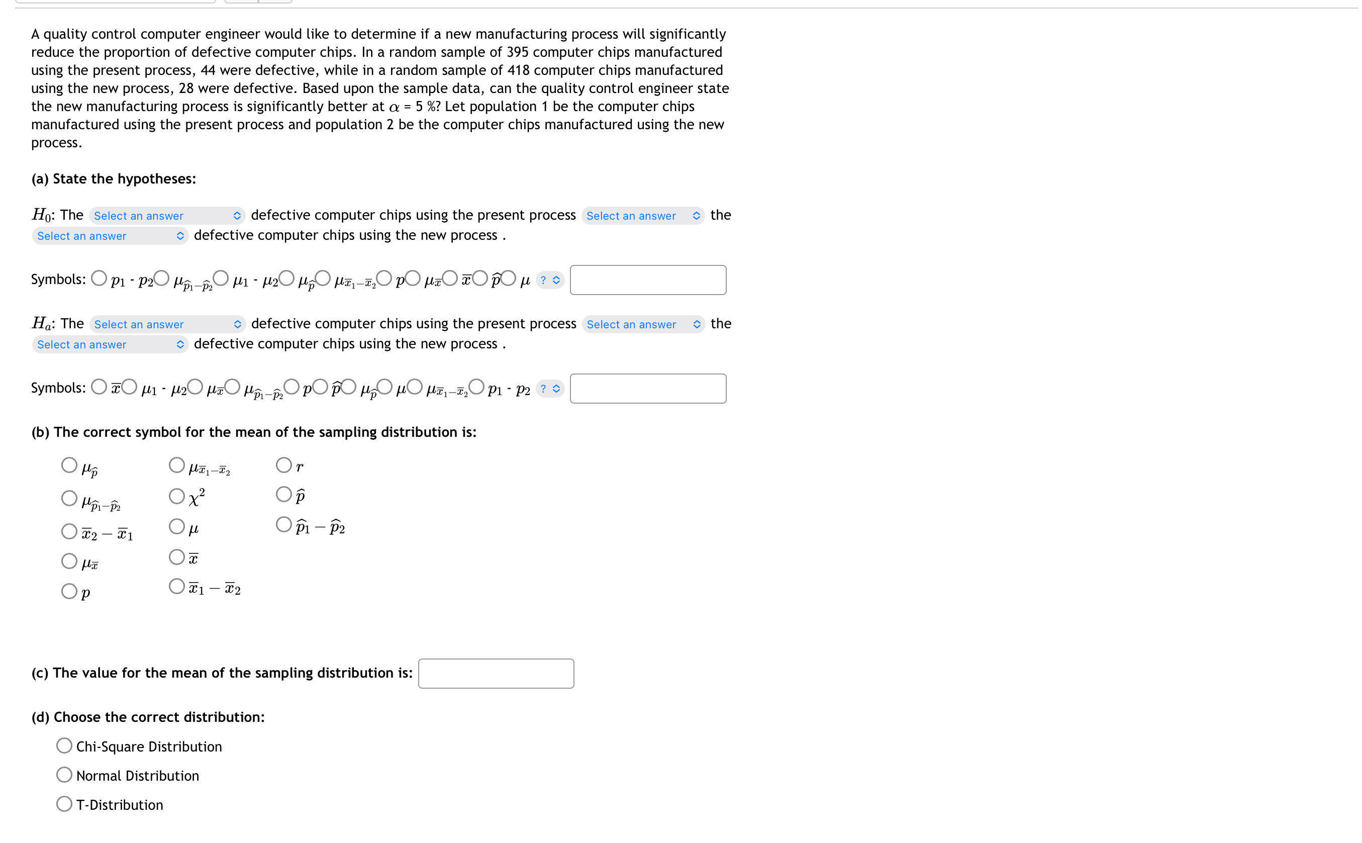 Solved (e) ﻿State the decision rule:(f) ﻿Experiment:Symbol | Chegg.com