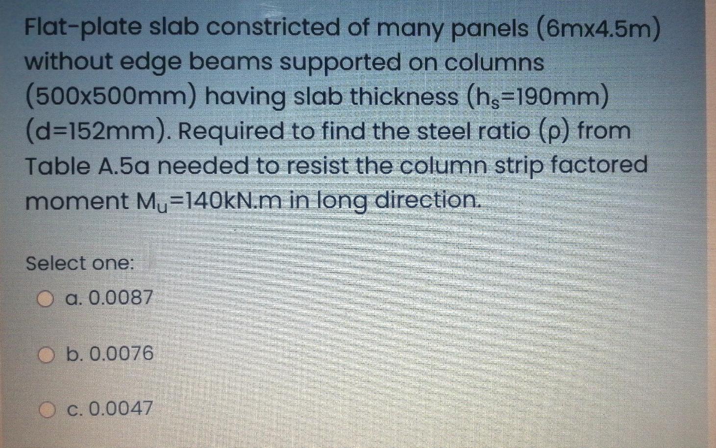 Solved Flat-plate slab constricted of many panels (6mx4.5m) | Chegg.com