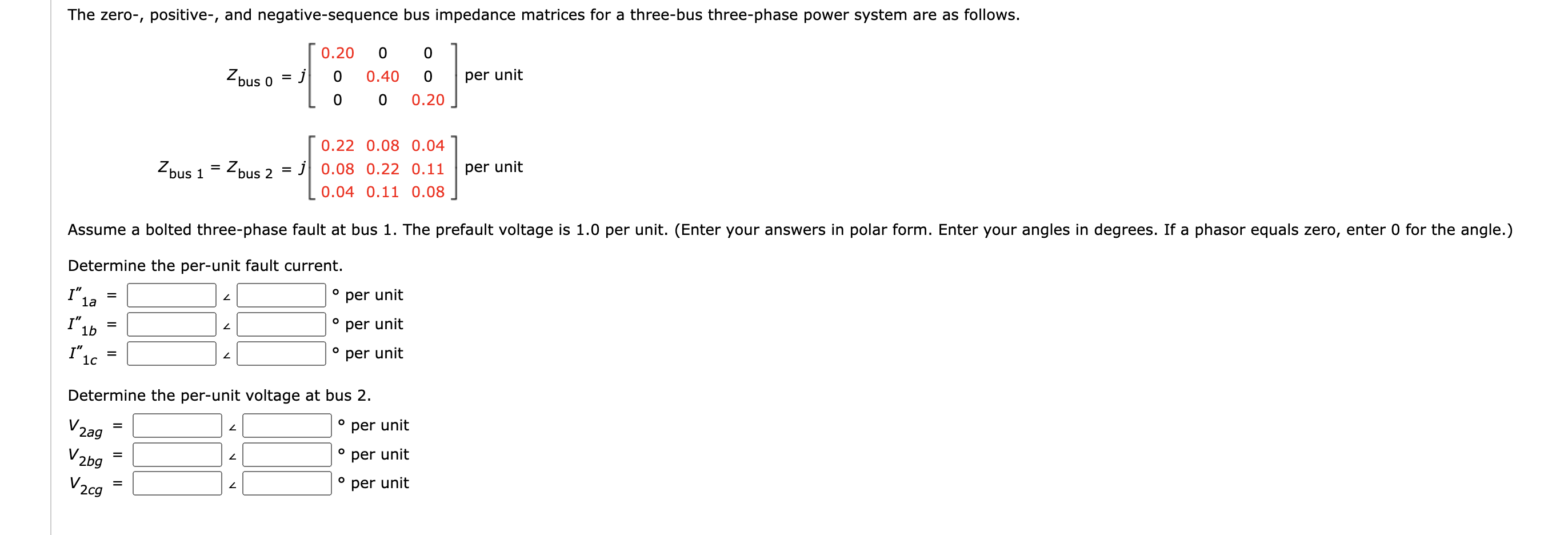 Solved The Zero ﻿positive ﻿and Negative Sequence Bus