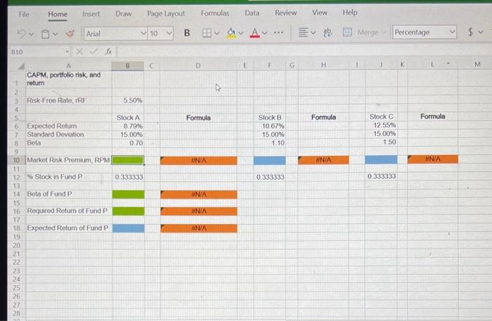 Solved Excel Online Structured Activity: CAPM, portolio | Chegg.com