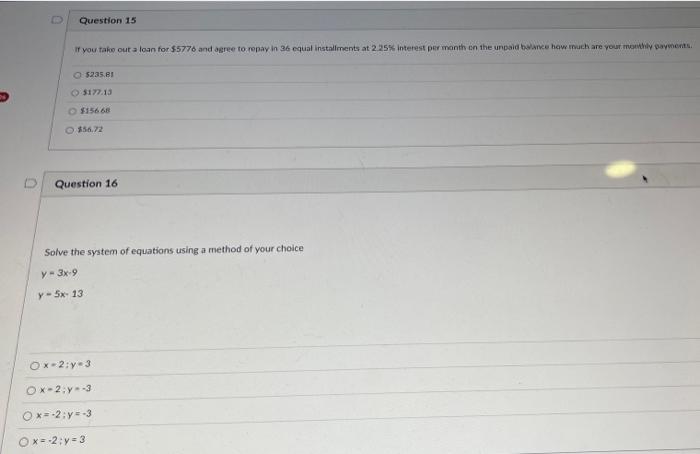 Solved 5235.81 5177.13 \$14666 456.72 Question 16 Solve the | Chegg.com