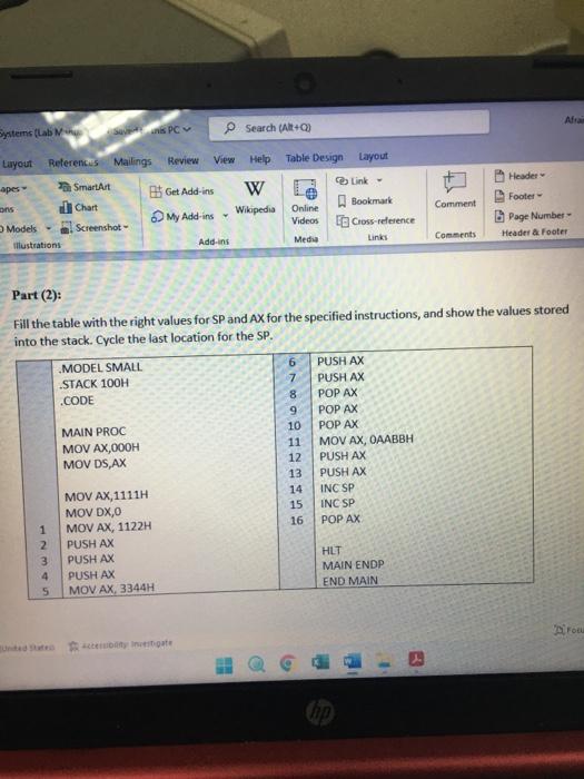 Ohjectives: - Learn how to use the stack instructions | Chegg.com