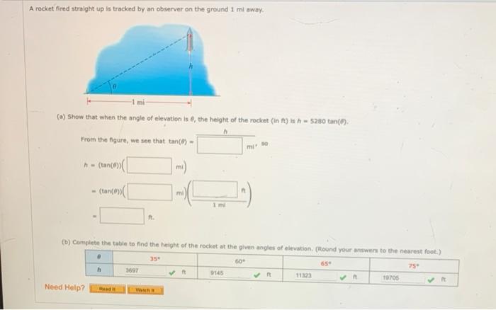 Solved A rocket fired straight up is tracked by an observer | Chegg.com