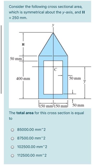 Solved Consider the following cross sectional area, which is | Chegg.com