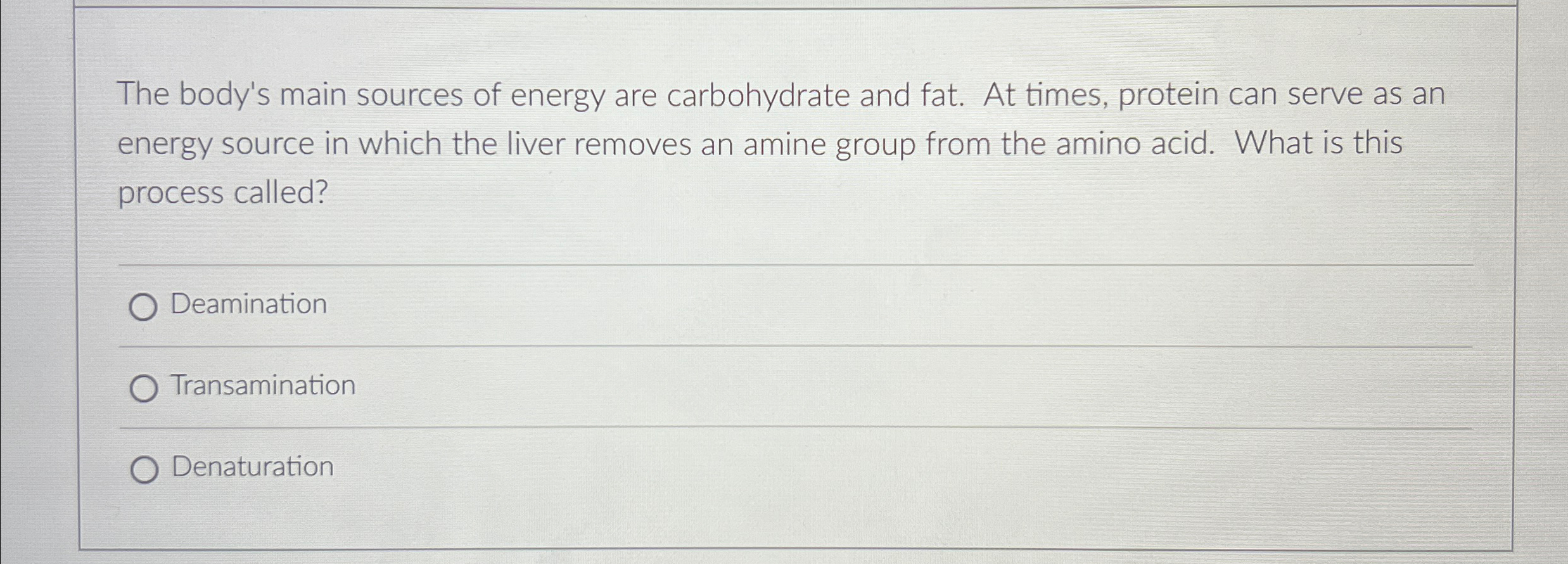 Solved The body's main sources of energy are carbohydrate | Chegg.com
