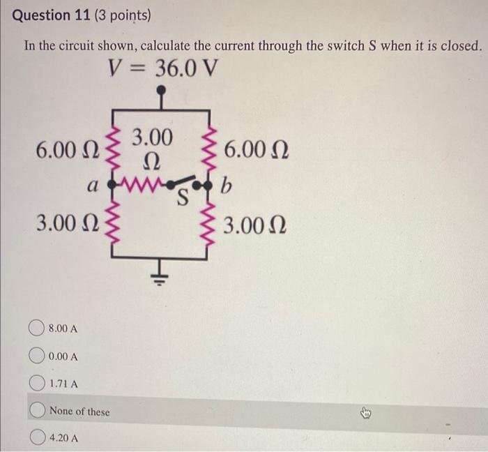 Solved In the circuit shown, calculate the current through | Chegg.com