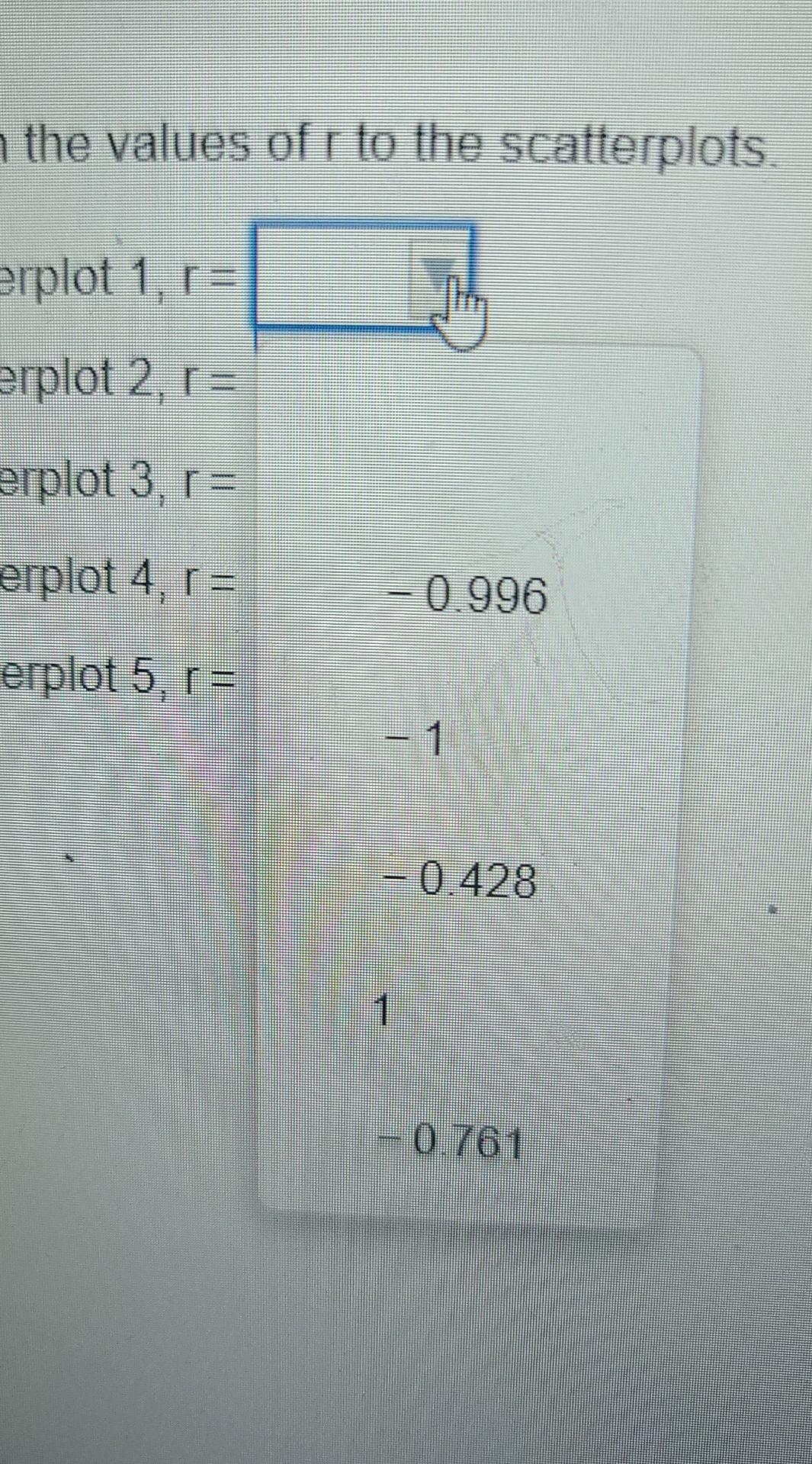 Solved Scatterplots Scatterplot 1 Scatterplot 2 @ 1- o 2 0 | Chegg.com