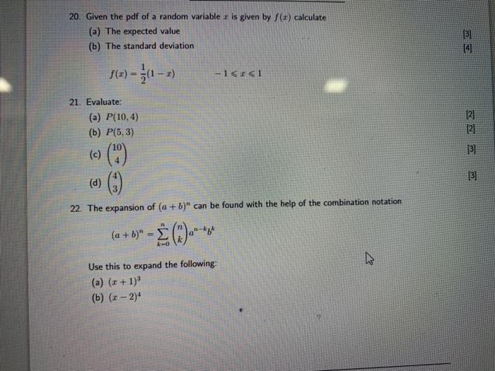 Solved 20 Given The Pdf Of A Random Variable R Is Given By