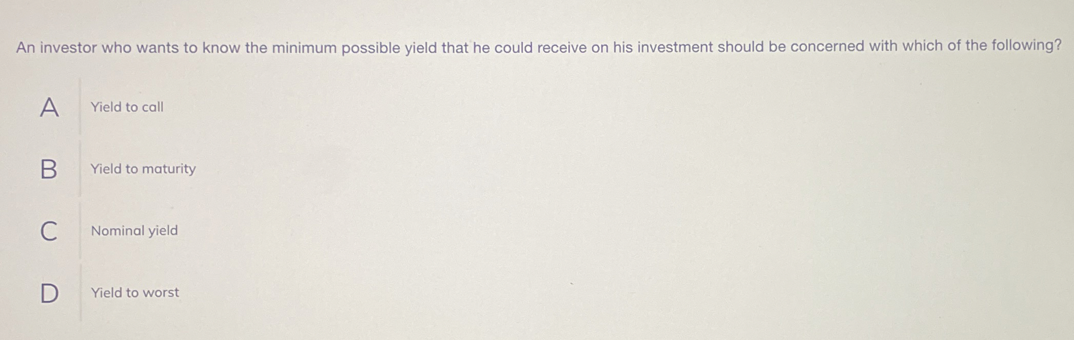 Solved An investor who wants to know the minimum possible | Chegg.com