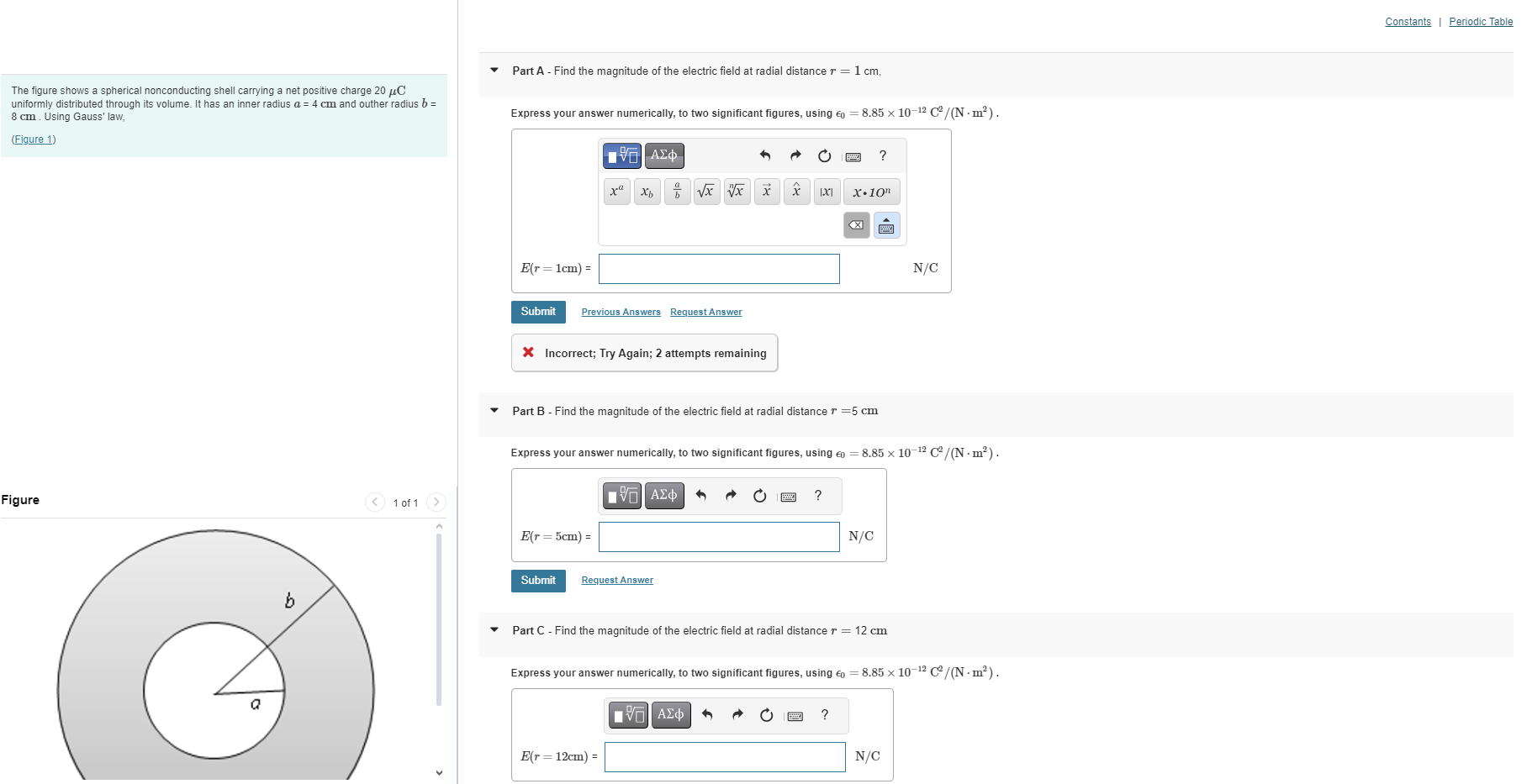 Solved The figure shows a spherical nonconducting shell | Chegg.com