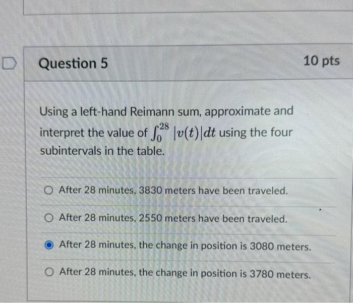Question 5 10 pts Using a left-hand Reimann sum, | Chegg.com