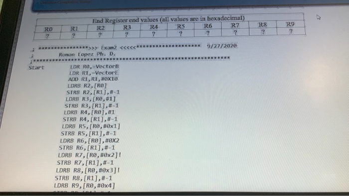 Run step by step the next assembly program until the | Chegg.com