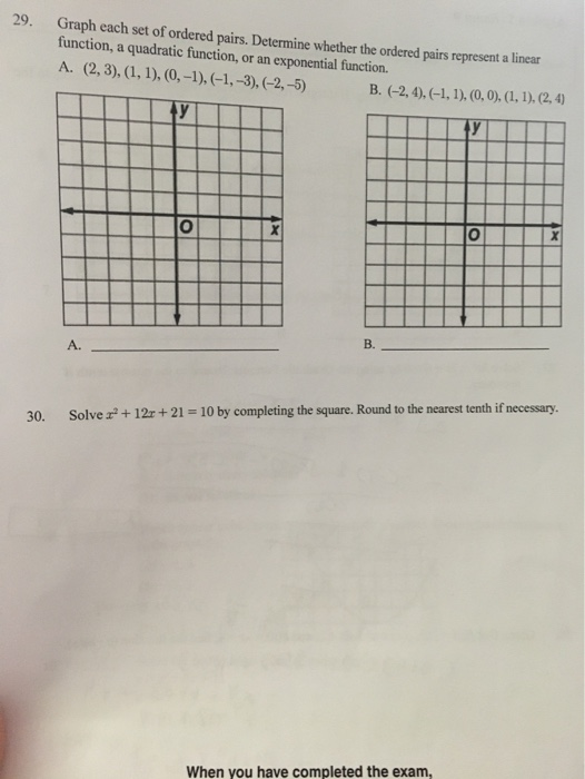 Solved 29. Graph each set of ordered pairs. Determine | Chegg.com