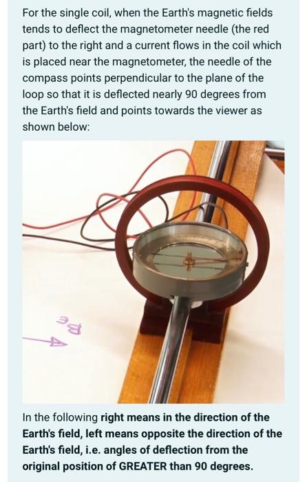Solved For the single coil, when the Earth's magnetic fields | Chegg.com