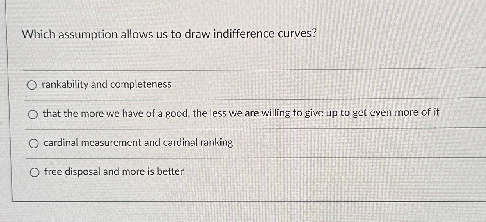 Solved Which assumption allows us to draw indifference | Chegg.com