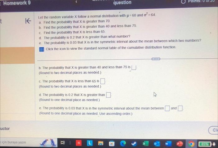 Solved Let the random variable X follow a normal | Chegg.com