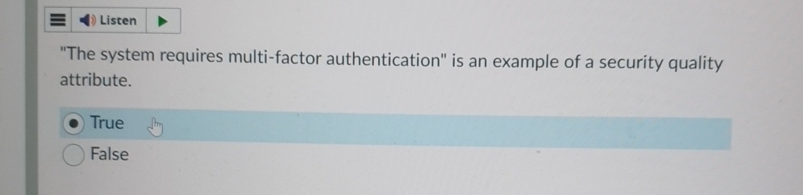 Solved Listen"The system requires multi-factor | Chegg.com