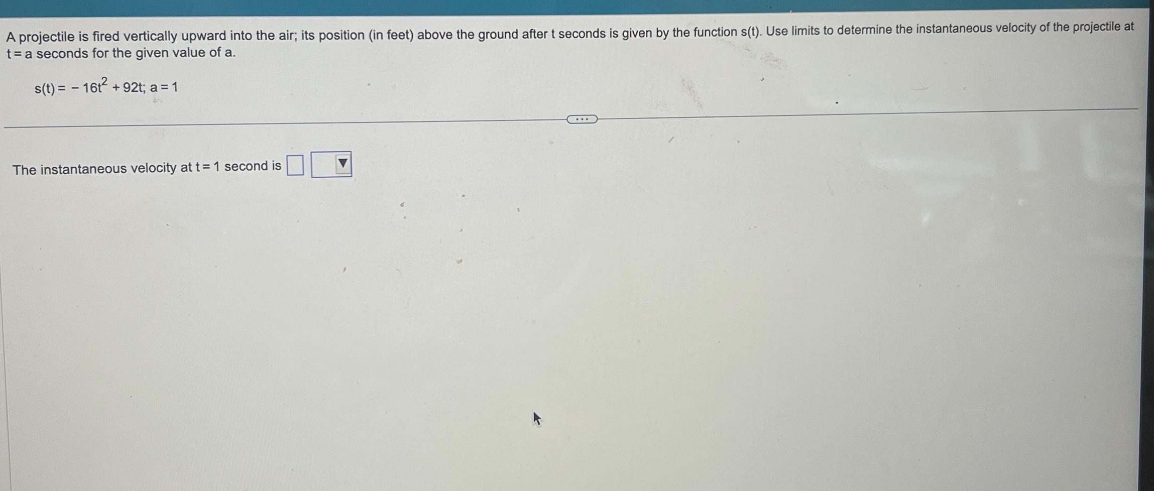Solved A projectile is fired vertically upward into the air; | Chegg.com
