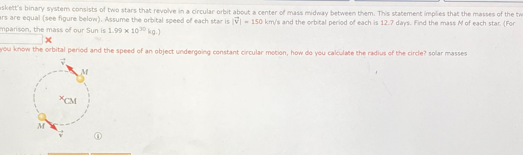 Solved iskett's binary system consists of two stars that | Chegg.com