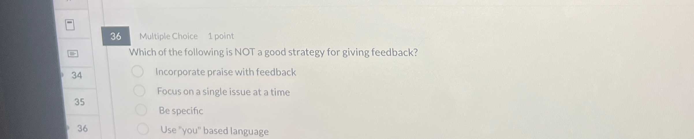 Solved 36Multiple Choice 1 ﻿pointWhich of the following is | Chegg.com