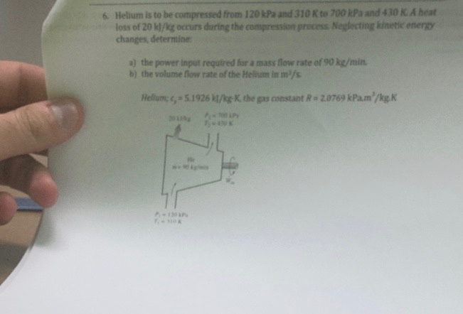 Solved 6. Helium is to be compressed from 120 kPa and 310 to | Chegg.com
