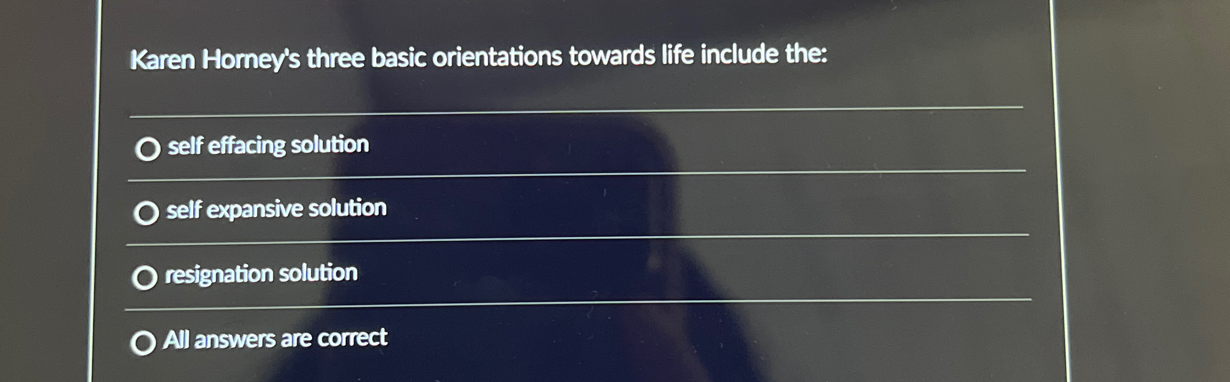 Solved Karen Homey's three basic orientations towards life | Chegg.com