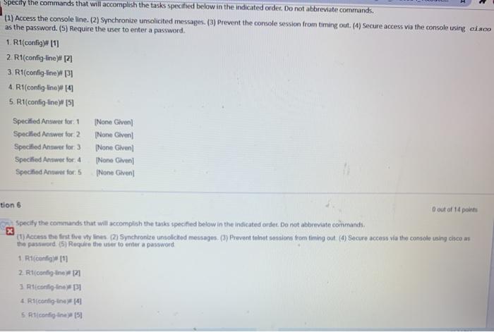 Solved Specify the commands that will accomplish the tasks | Chegg.com