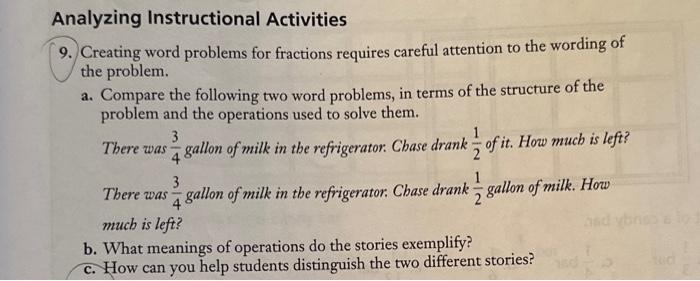 Solved Analyzing Instructional Activities 9. Creating word | Chegg.com